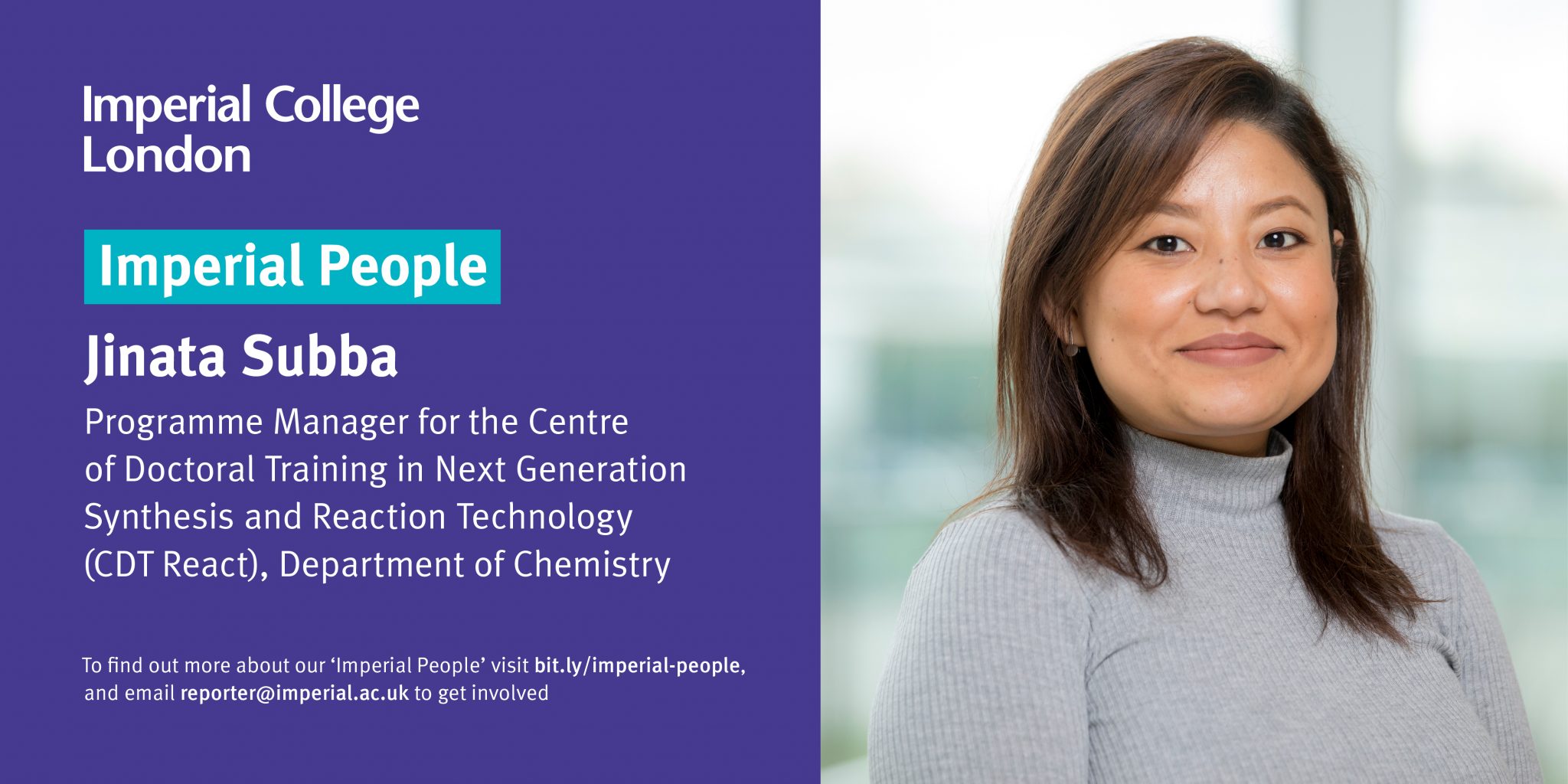 Jinata Subba, Programme Manager for the Centre of Doctoral Training in ...