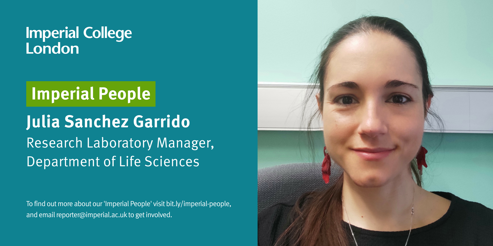 Julia Sanchez Garrido, Research Laboratory Manager, Department of Life Sciences - Imperial people
