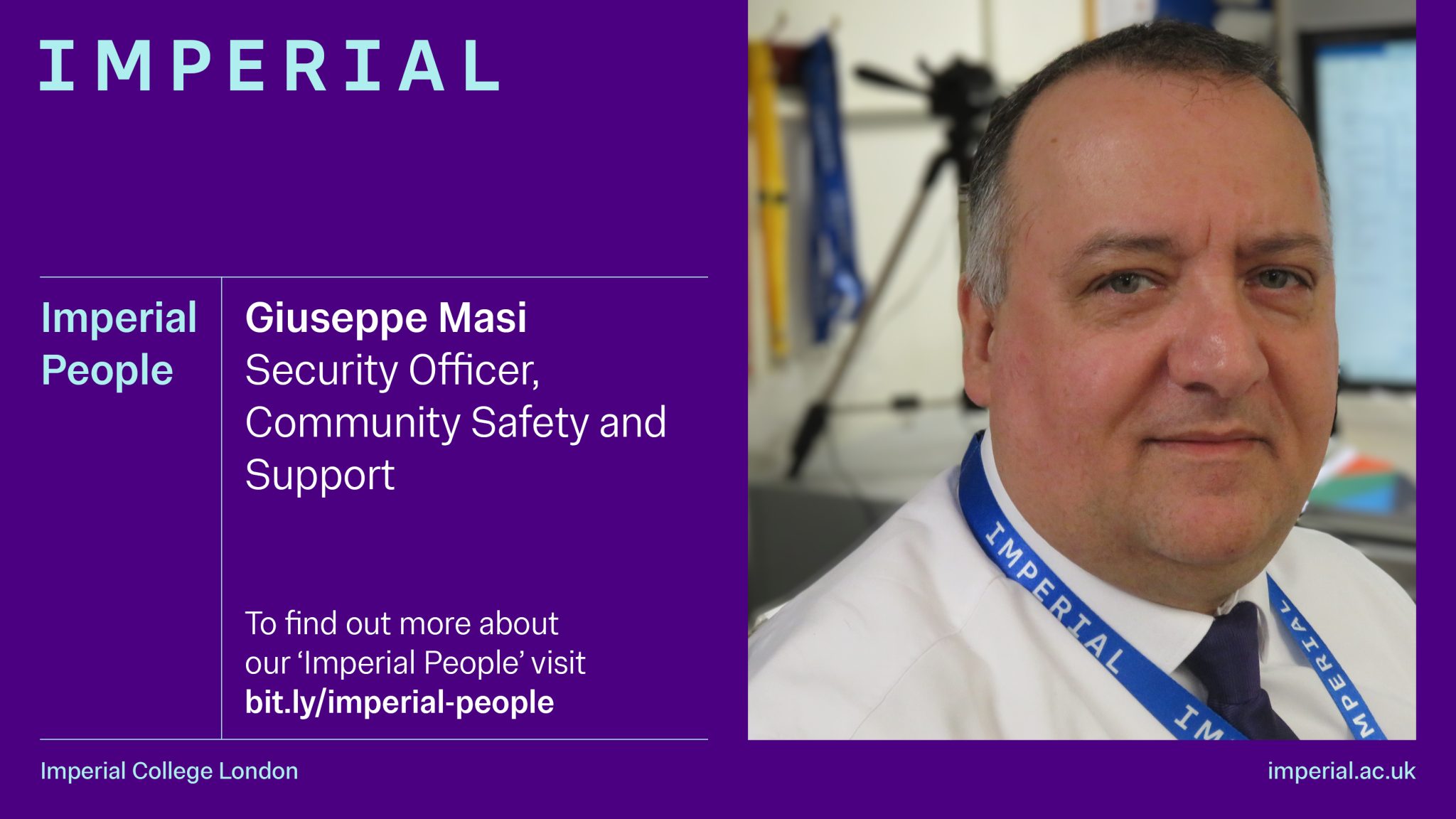 Giuseppe Masi, Security Officer, Community Safety and Support - Imperial people