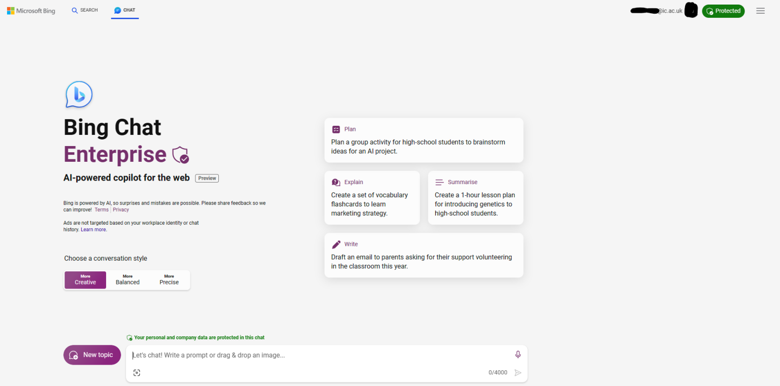 Microsoft Copilot with Commercial Data Protection (formerly Bing Chat ...